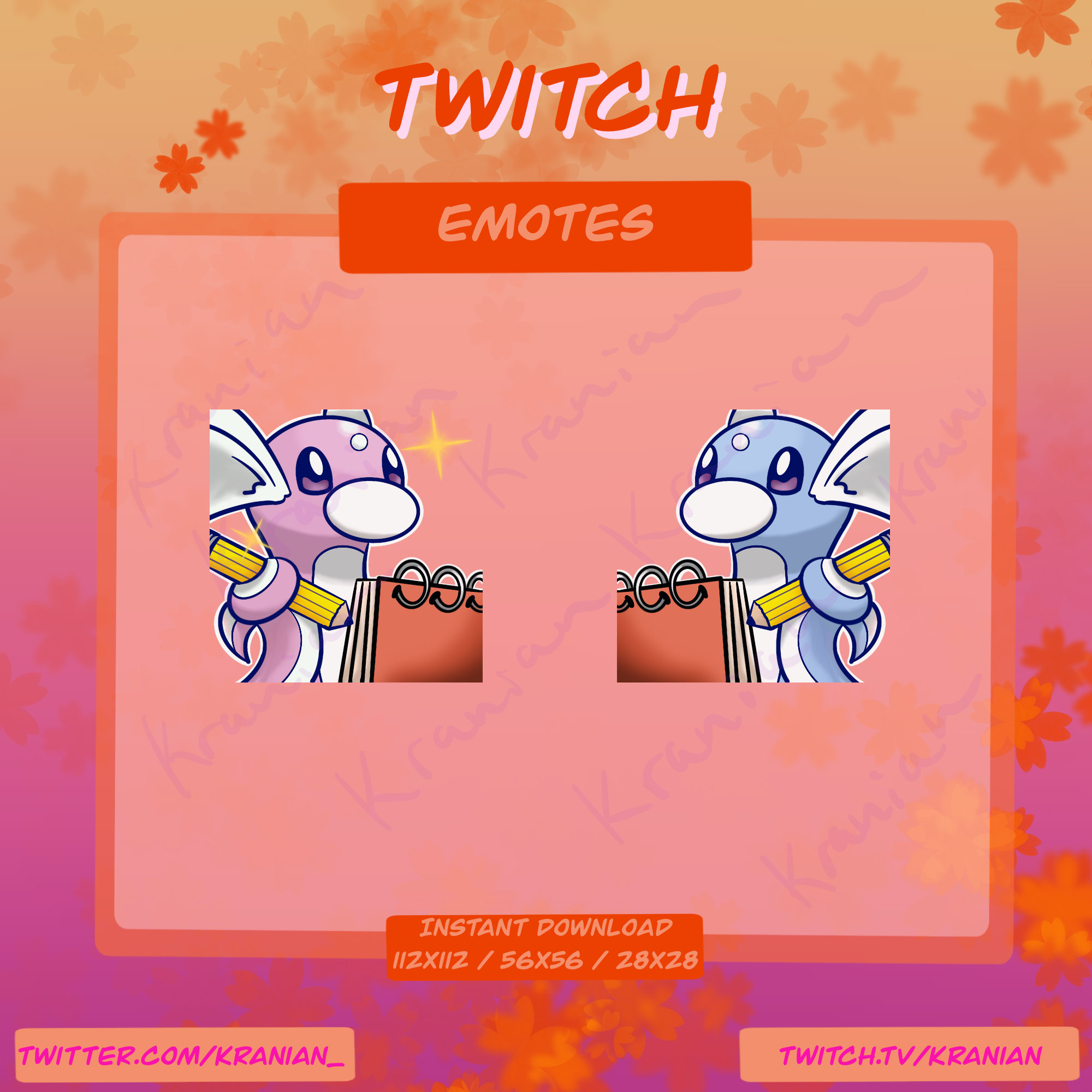 Dratini Notes Emotes | Shiny and Normal | Pokemon - Etsy