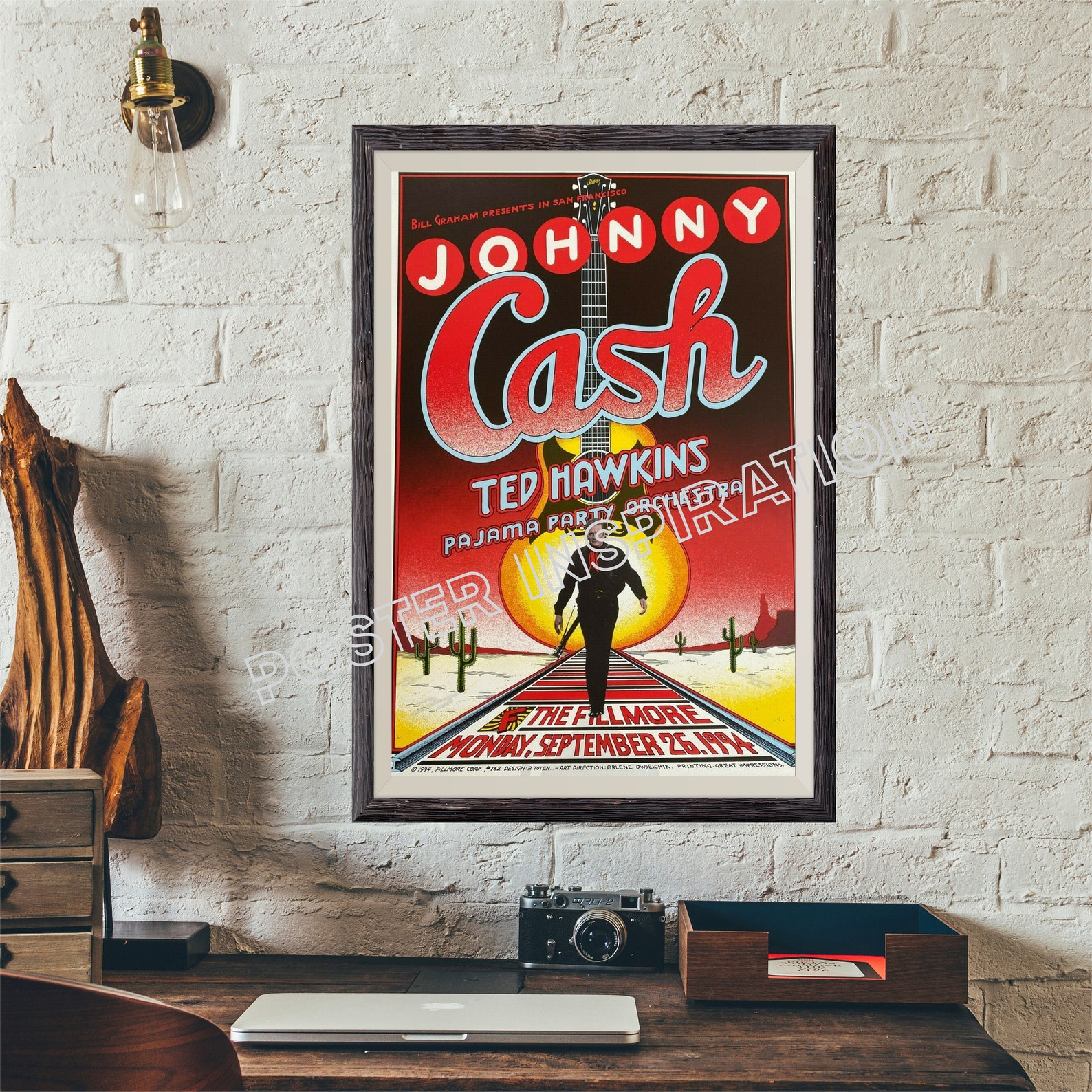 Johnny Cash Train Tracks Concert Poster Print Vintage Style | Etsy