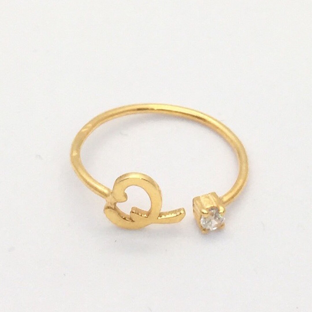 Letter Ring Open Adjustable Ring A TO Z Alphabet Available - Etsy