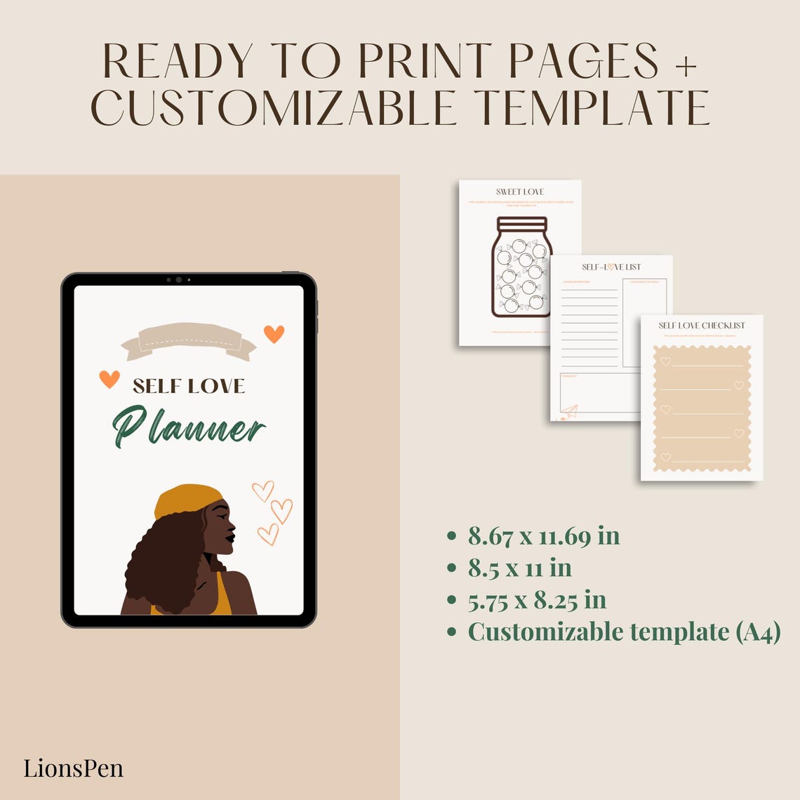 Ultimate Self-love Printable Planner Bundle | Daily Affirmations, Self ...