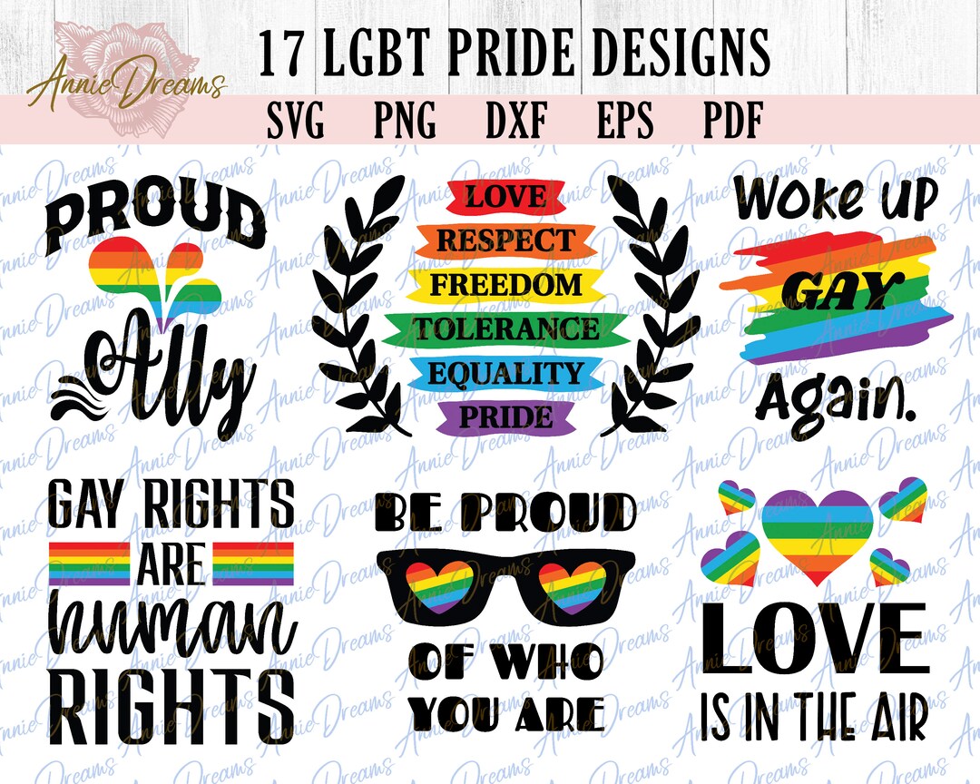 LGBT Pride SVG Bundle, Gay Pride Month SVG, Equality Svg, Gay Dxf ...