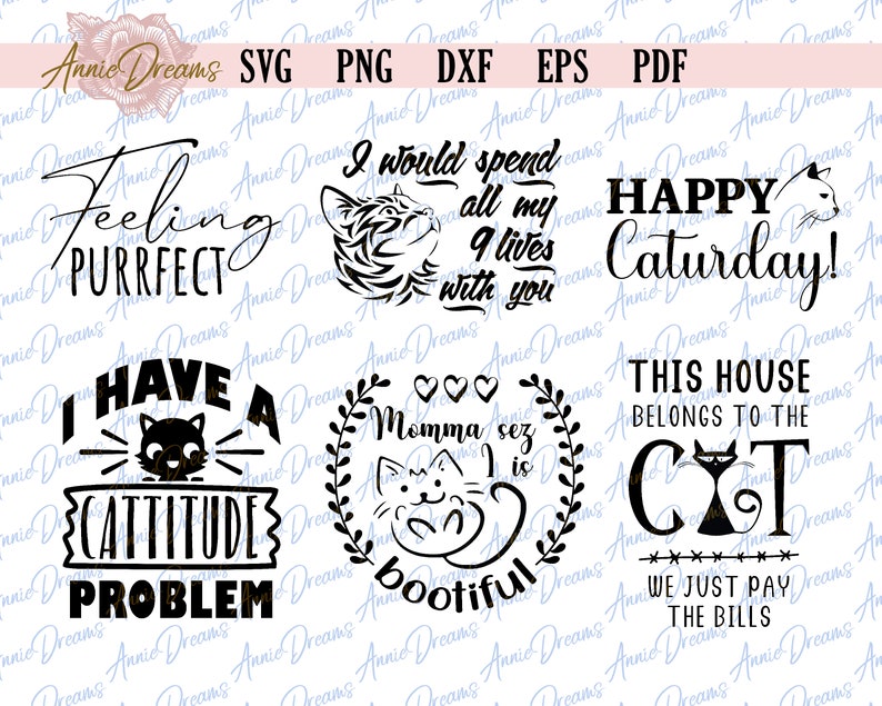 Funny Cats Quotes SVG Bundle Cats Bundle SVG Cat Lover SVG | Etsy