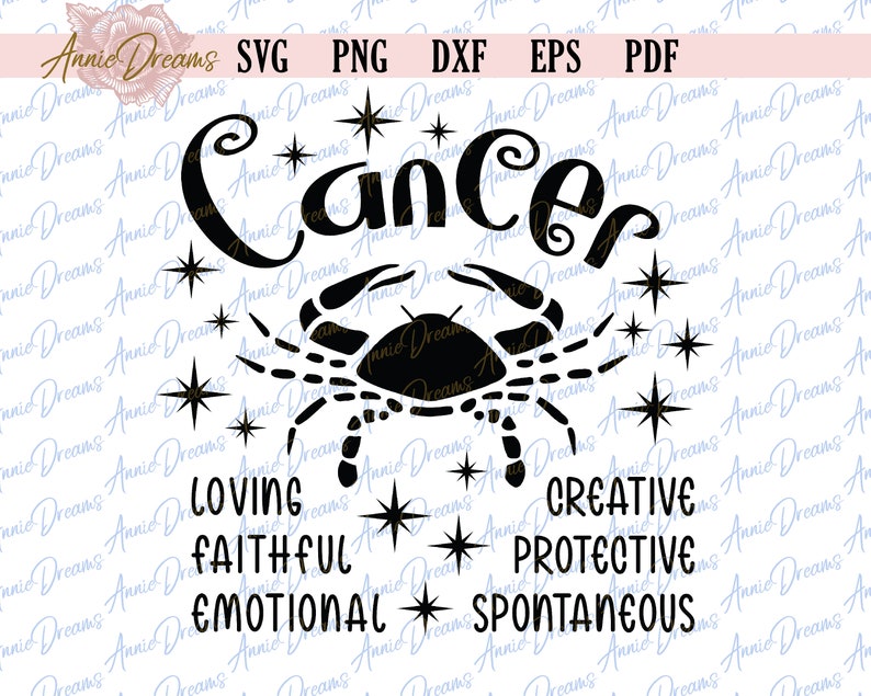 Zodiac SVG, Cancer SVG, Zodiac Signs Clipart SVG, Gift for Cancer Png ...