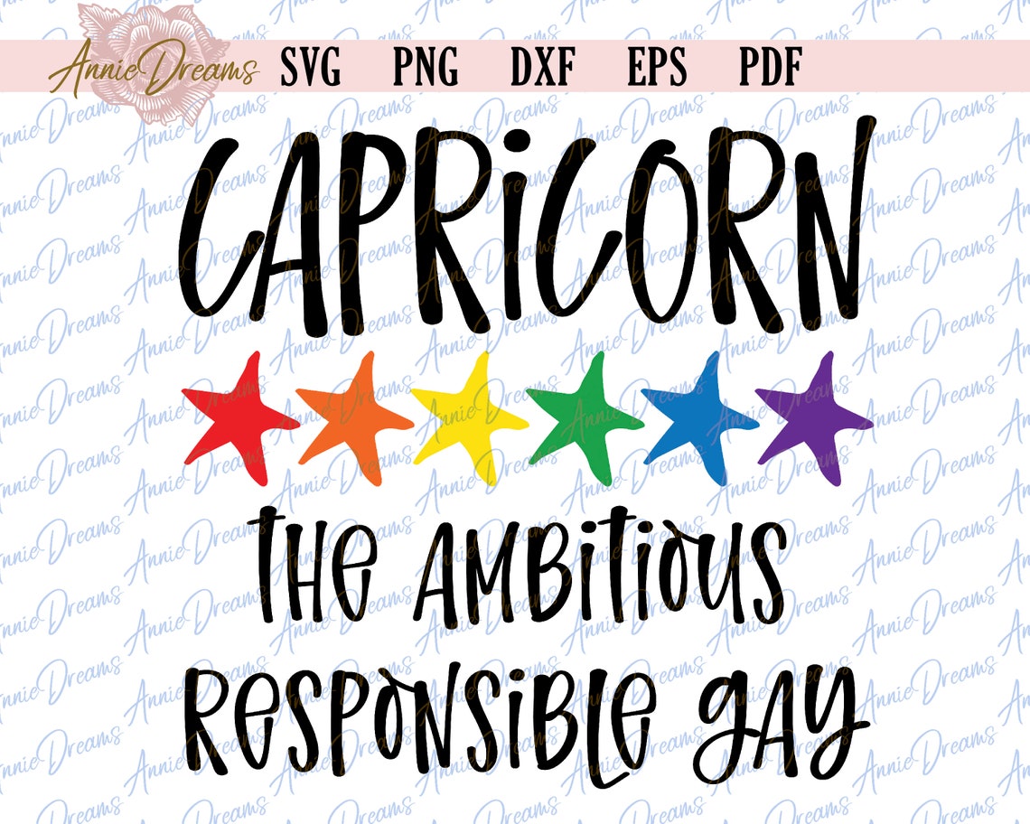 Gay Zodiac SVG LGBT Pride SVG Gay Capricorn Svg Gift for | Etsy