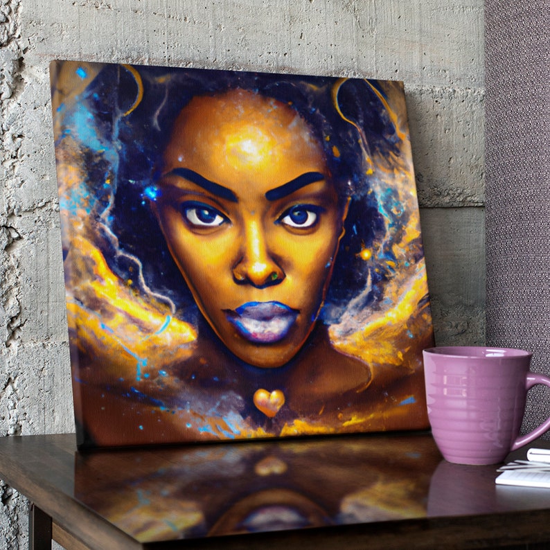 Black Goddess Digital Art Print Abstract Futuristic Wall Art - Etsy