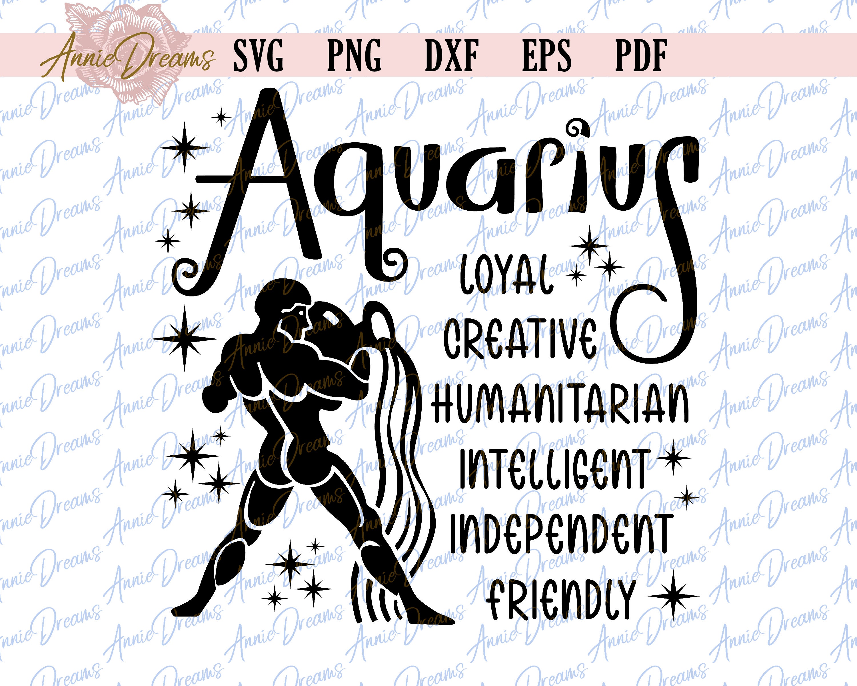 Zodiac SVG Aquarius SVG Zodiac Signs Clipart SVG Gift for - Etsy