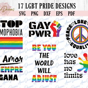 LGBT Pride SVG Bundle, Gay Pride Month SVG, Equality Svg, Gay Dxf ...