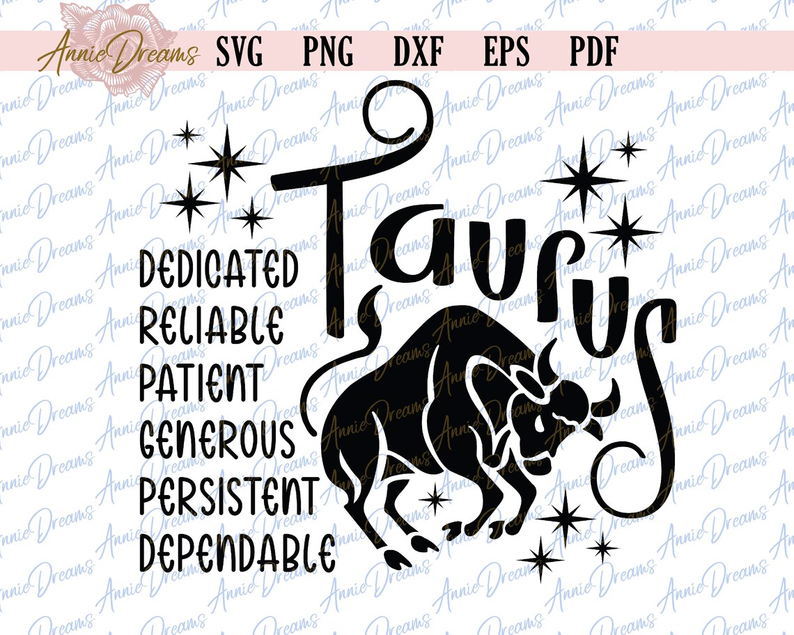 Zodiac SVG, Taurus SVG, Zodiac Signs Clipart SVG, Gift for Taurus Png ...