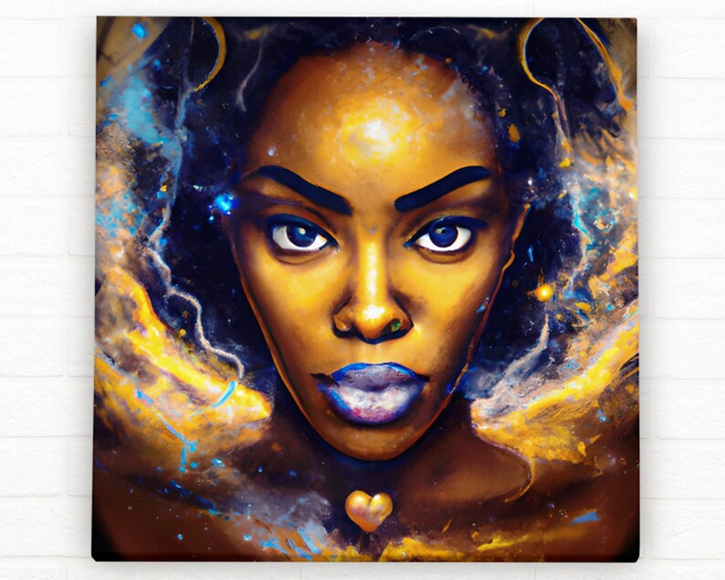 Black Goddess Digital Art Print Abstract Futuristic Wall Art - Etsy