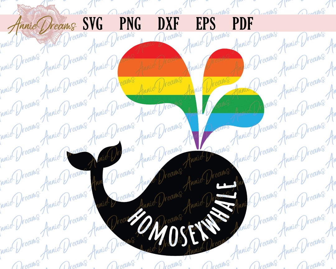 Rainbow Whale SVG, LGBT Gay Pride SVG, Proud Whale Dxf, Rainbow Pride ...