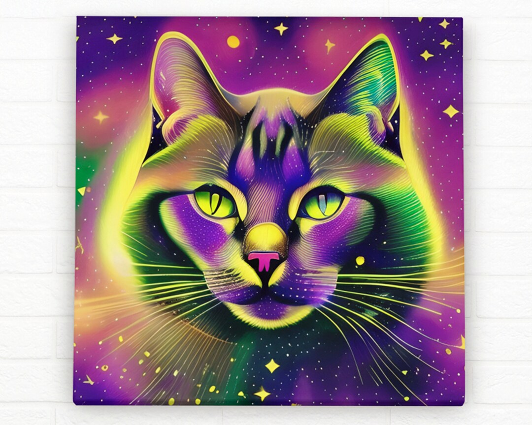 Spiritual Cat Digital Art Print, Cat Printable Wall Art, AI Art Digital ...