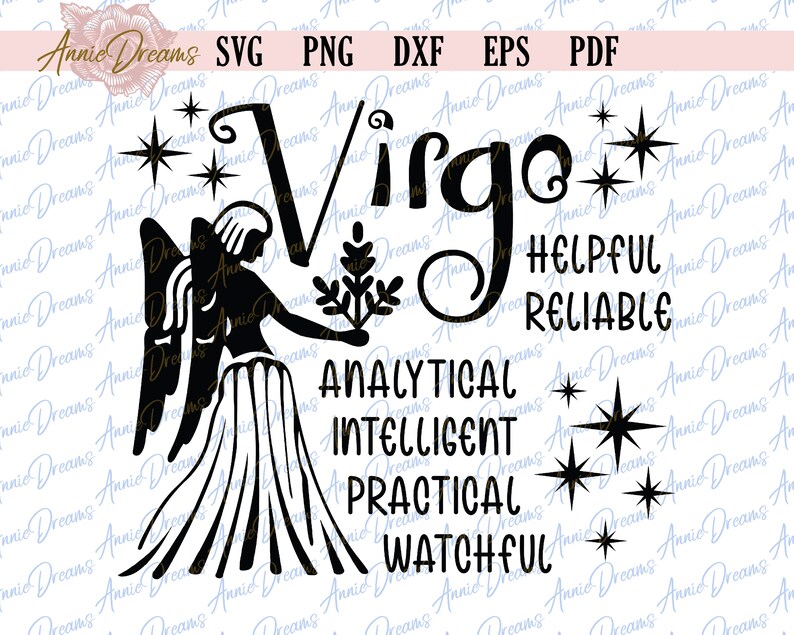 Zodiac SVG, Virgo SVG, Zodiac Signs Clipart SVG, Gift for Virgo Png ...