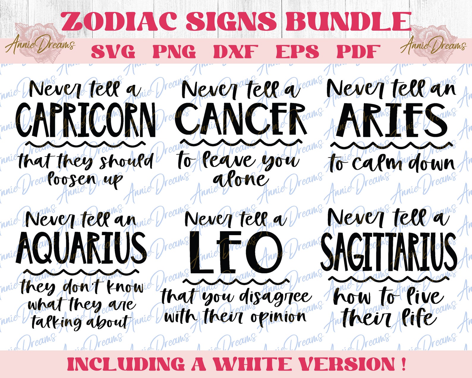 Zodiac Signs SVG Bundle Horoscope SVG Bundle Funny Zodiac - Etsy