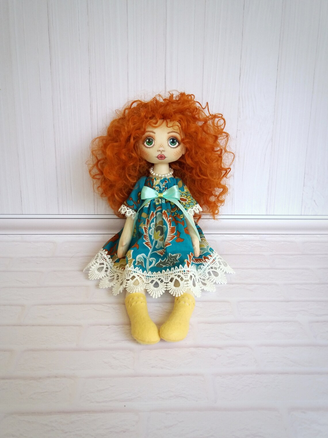 Ginger Hair Textile Doll Red Haired Softie Doll Handmade Doll - Etsy