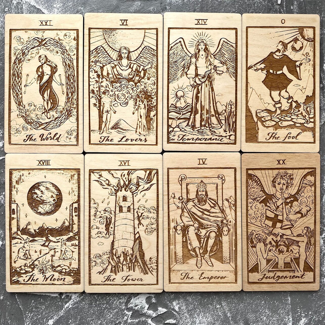 Tarot Deck Gift Set in Wooden Box, Tarot Cards Professional, Wood Tarot ...