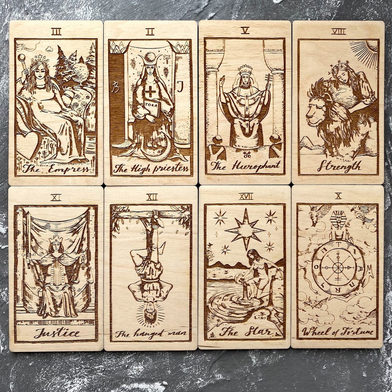 Tarot Deck Gift Set in Wooden Box, Tarot Cards Professional, Wood Tarot ...