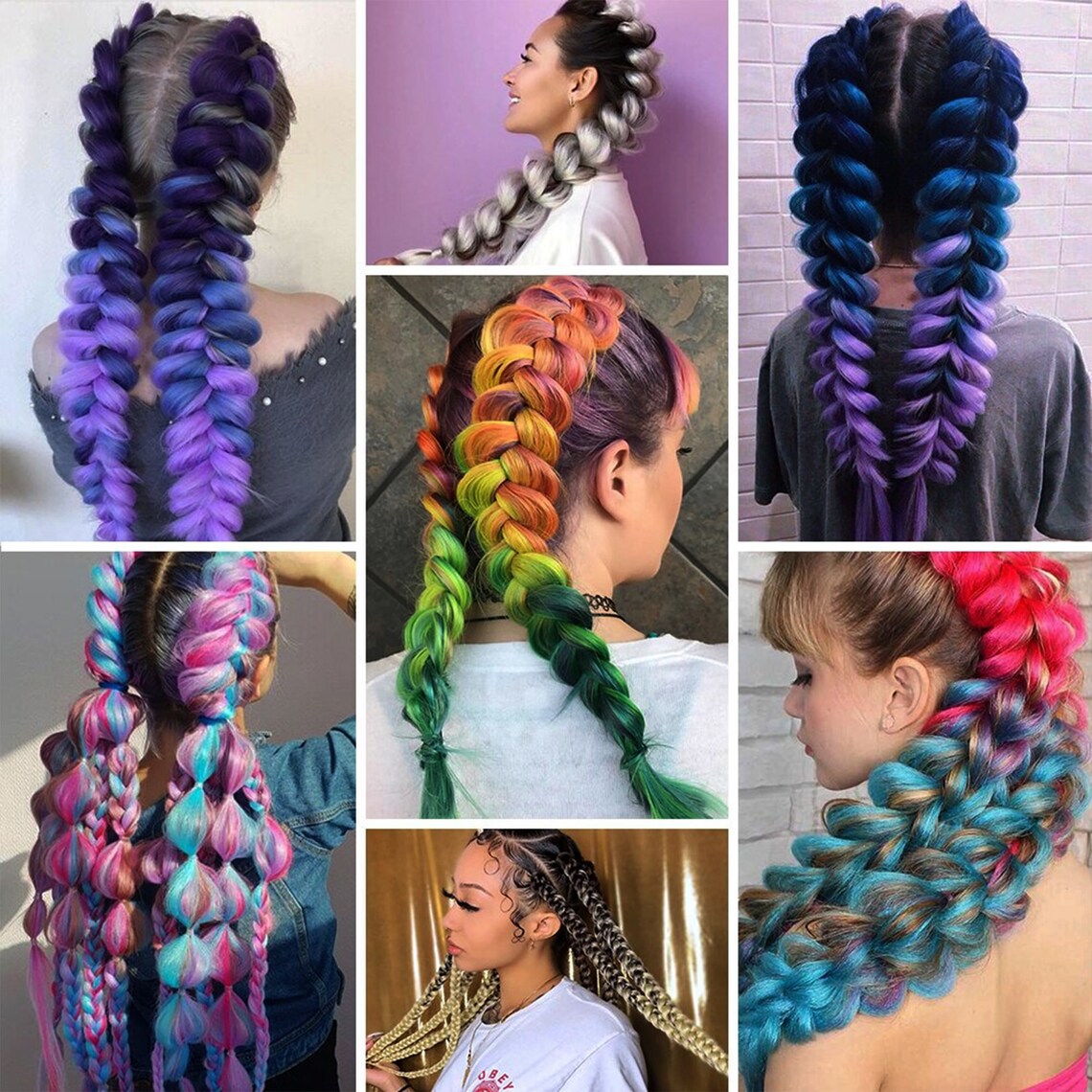 Jumbo Braiding Hair Extensions Kanekalon Box Braids Crochet - Etsy ...