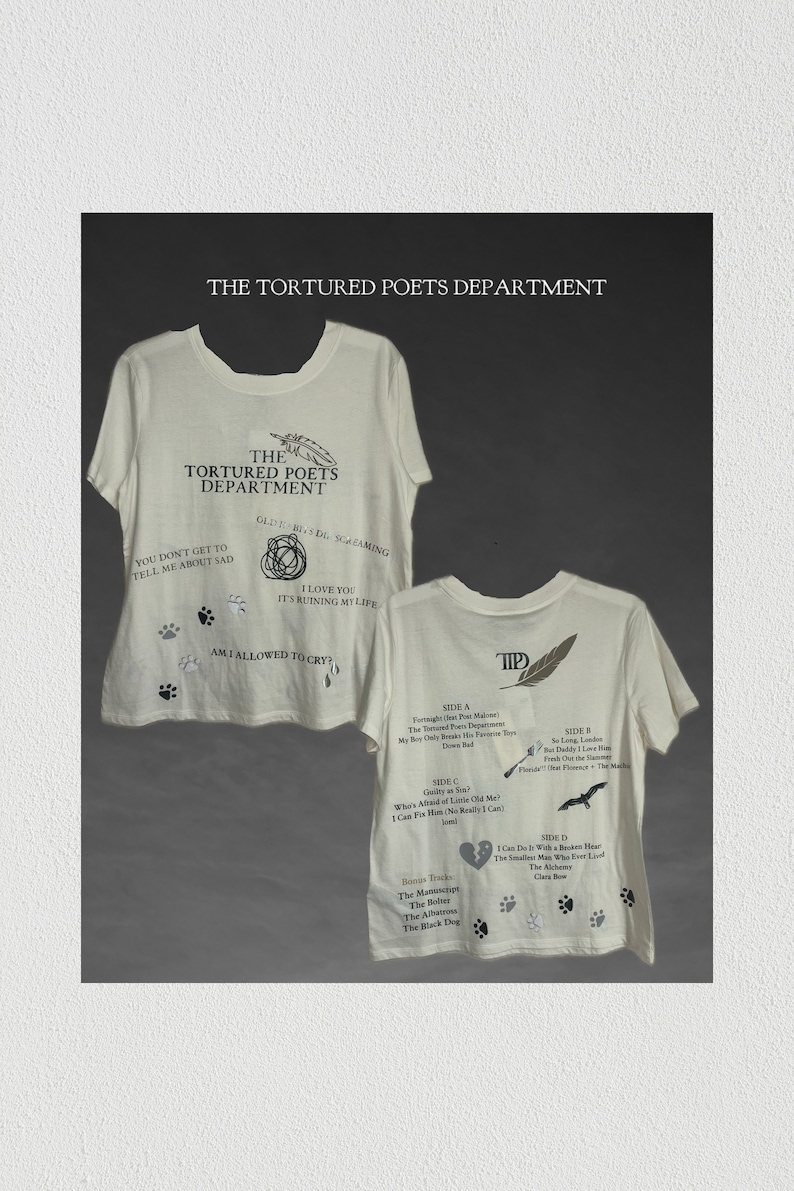 TTPD White Shirt, the Tortured Poets Department Inspired Tee - Etsy
