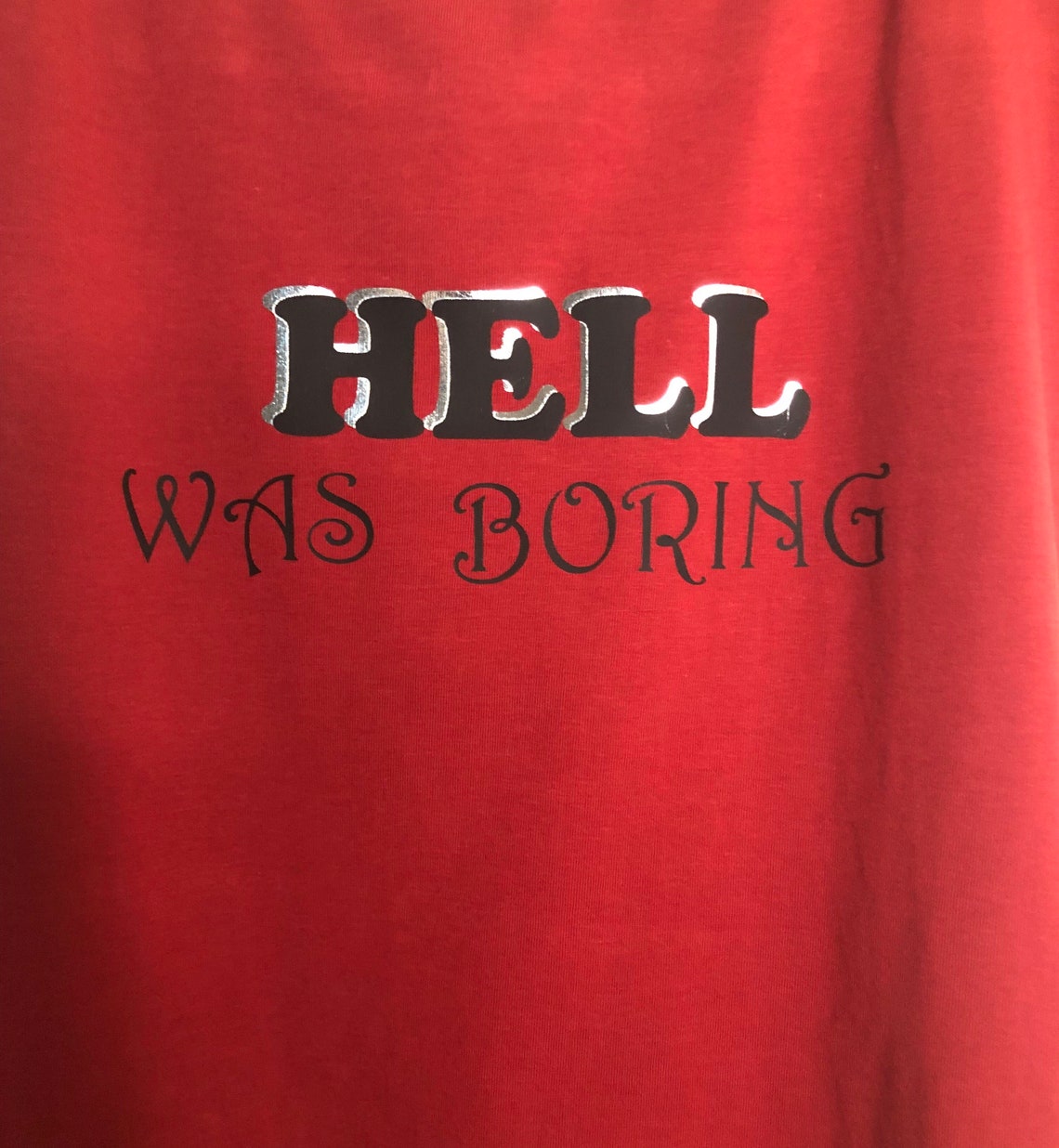 Hell Was Boring Red Tank Top & T-shirt - Etsy