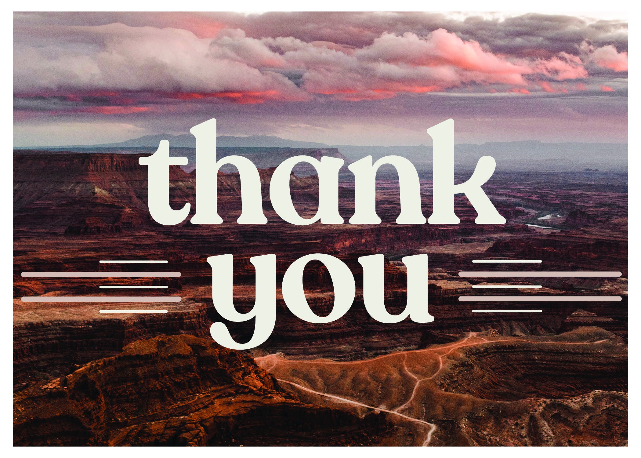 Downloadable Desert Thank You Card, Printable Landscape Thank You Card ...