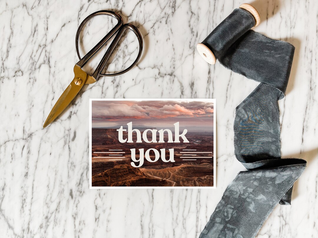 Downloadable Desert Thank You Card, Printable Landscape Thank You Card ...