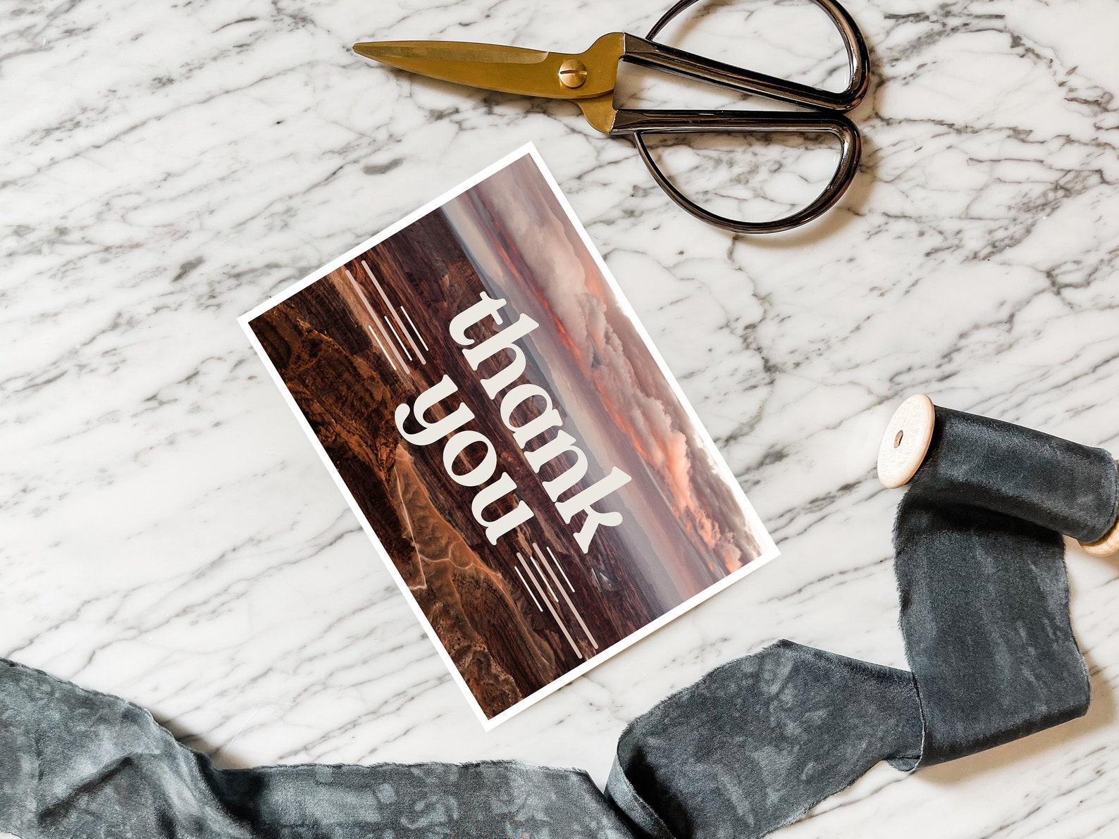 Downloadable Desert Thank You Card, Printable Landscape Thank You Card ...