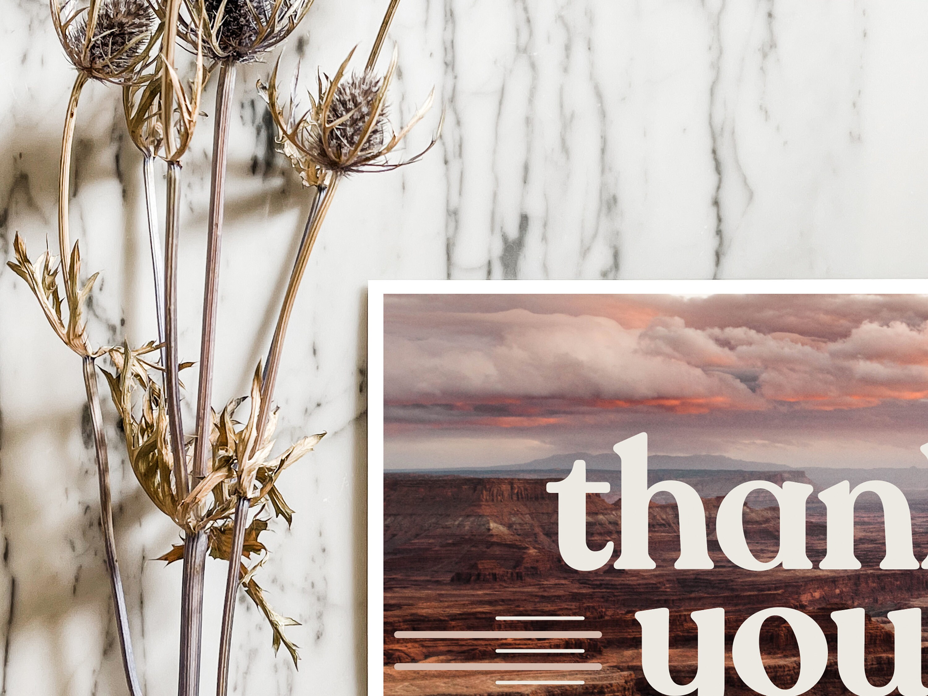 Downloadable Desert Thank You Card, Printable Landscape Thank You Card ...