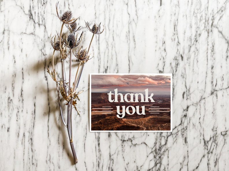 Downloadable Desert Thank You Card, Printable Landscape Thank You Card ...