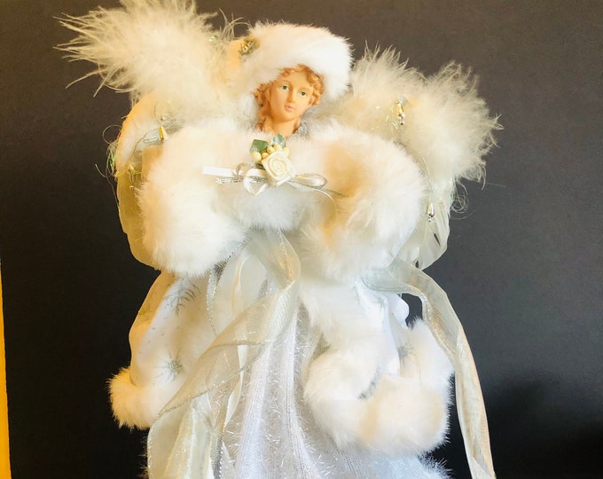 Vintage Angel Tree Topper Porcelain Face Vintage Christmas Décor