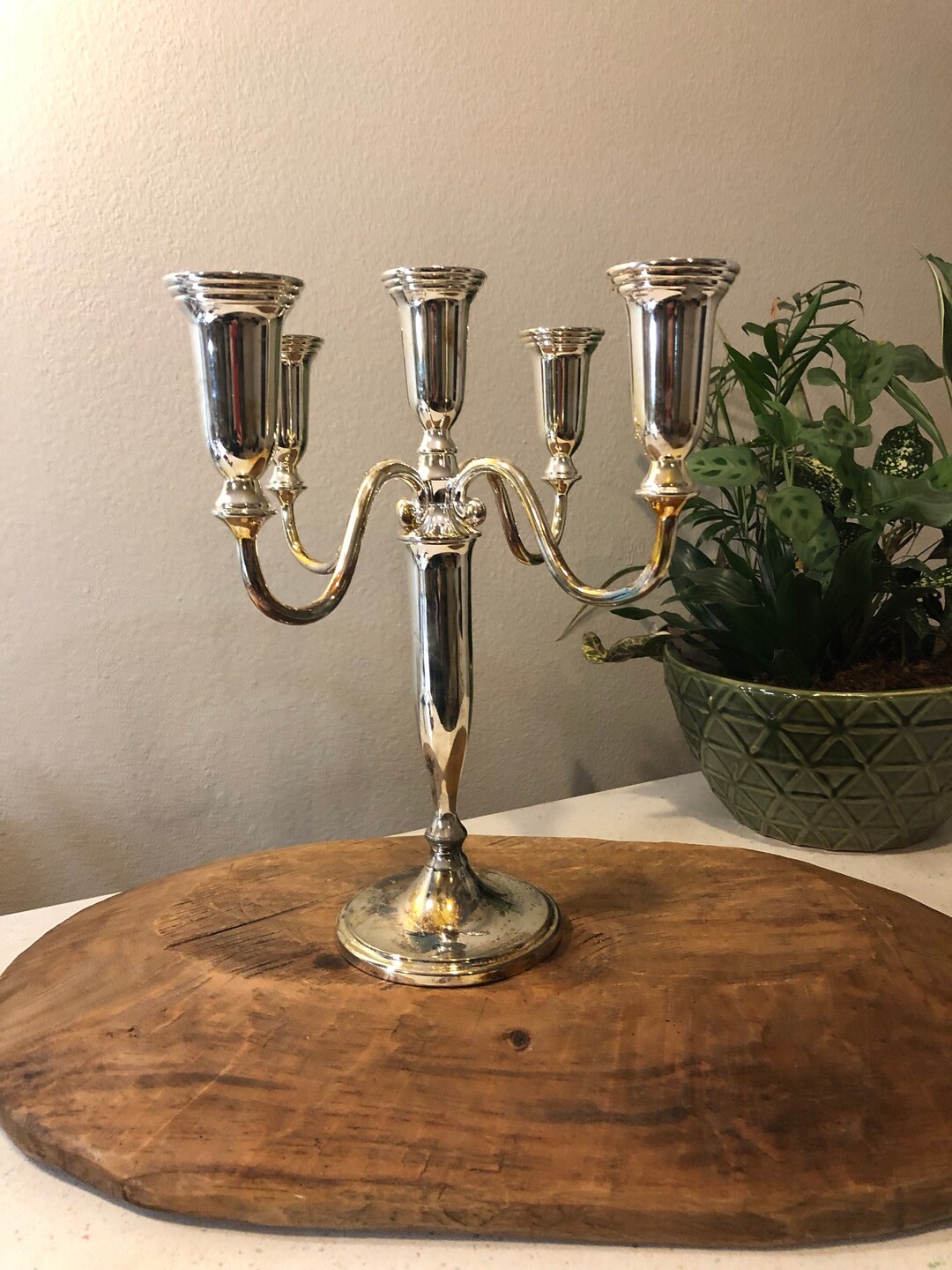 Godinger Silverplate 5-arm Candelabra | Elegant Vintage Candle Holder ...