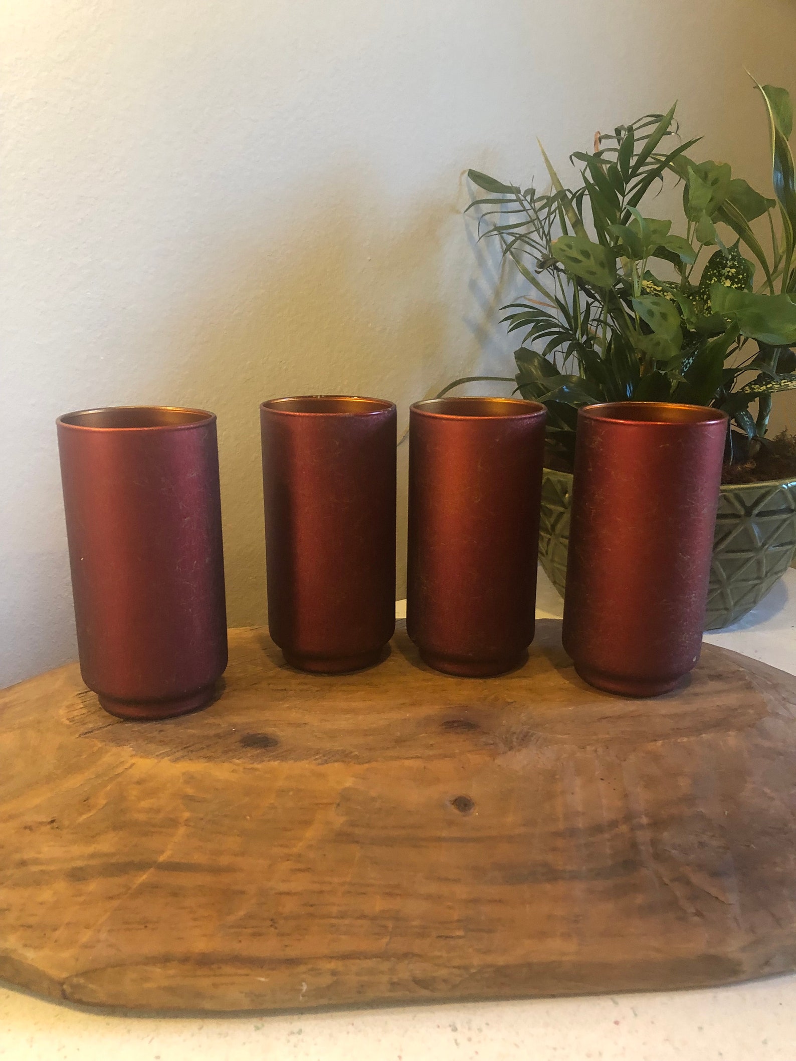 Famous Artists Depicted on Textured Drinking Glasses Set of 4 | Etsy