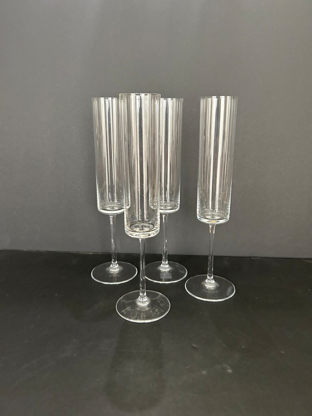 Champagne Flutes Unusual Cylindrical Shaped Handmade Delicate and ...