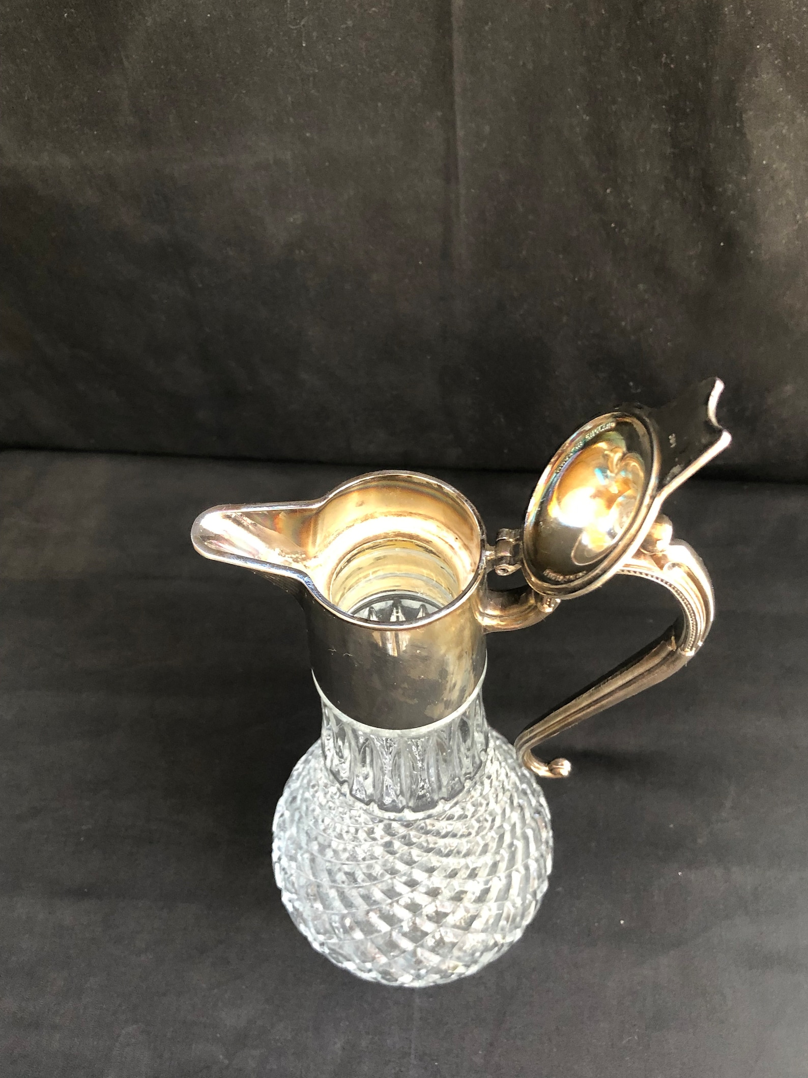 Vintage Crystal Carafe With Metal Lid Party Decor - Etsy