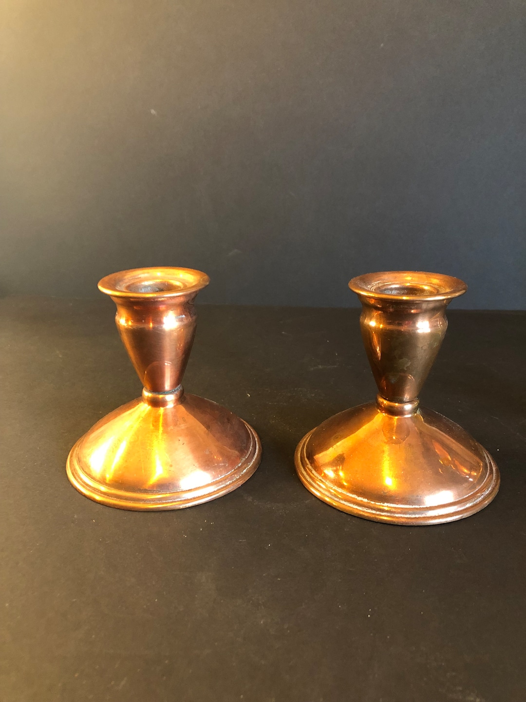 Heavy Vintage Copper Candlestick Holders - Etsy