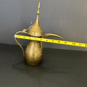 Vintage Islamic Arabic Brass Dallah Coffee Tea Pot 11” Tall Middle ...