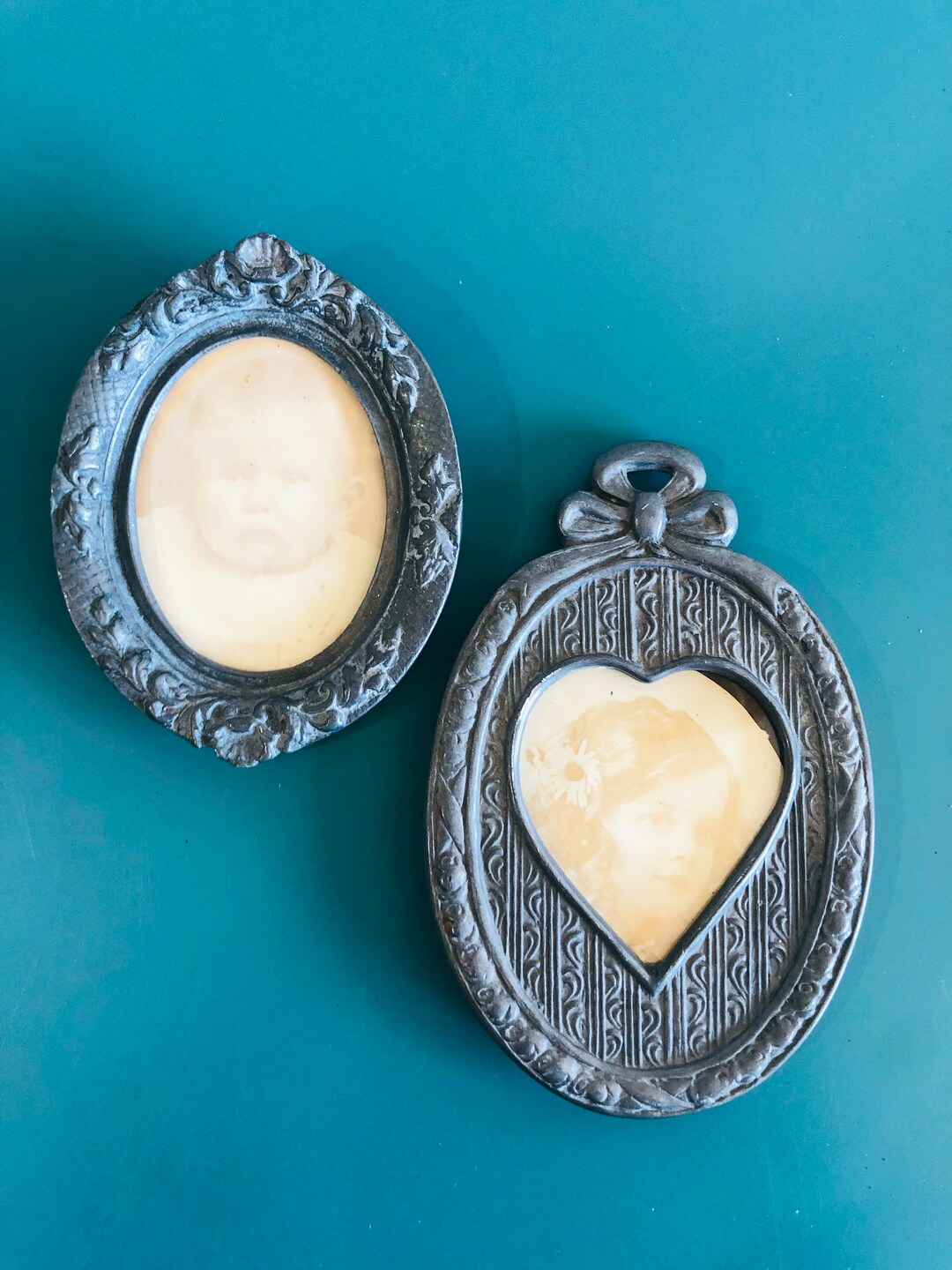 Two Antique Small Solid Metal Photo Frames, 2 Included, West Germany - Etsy