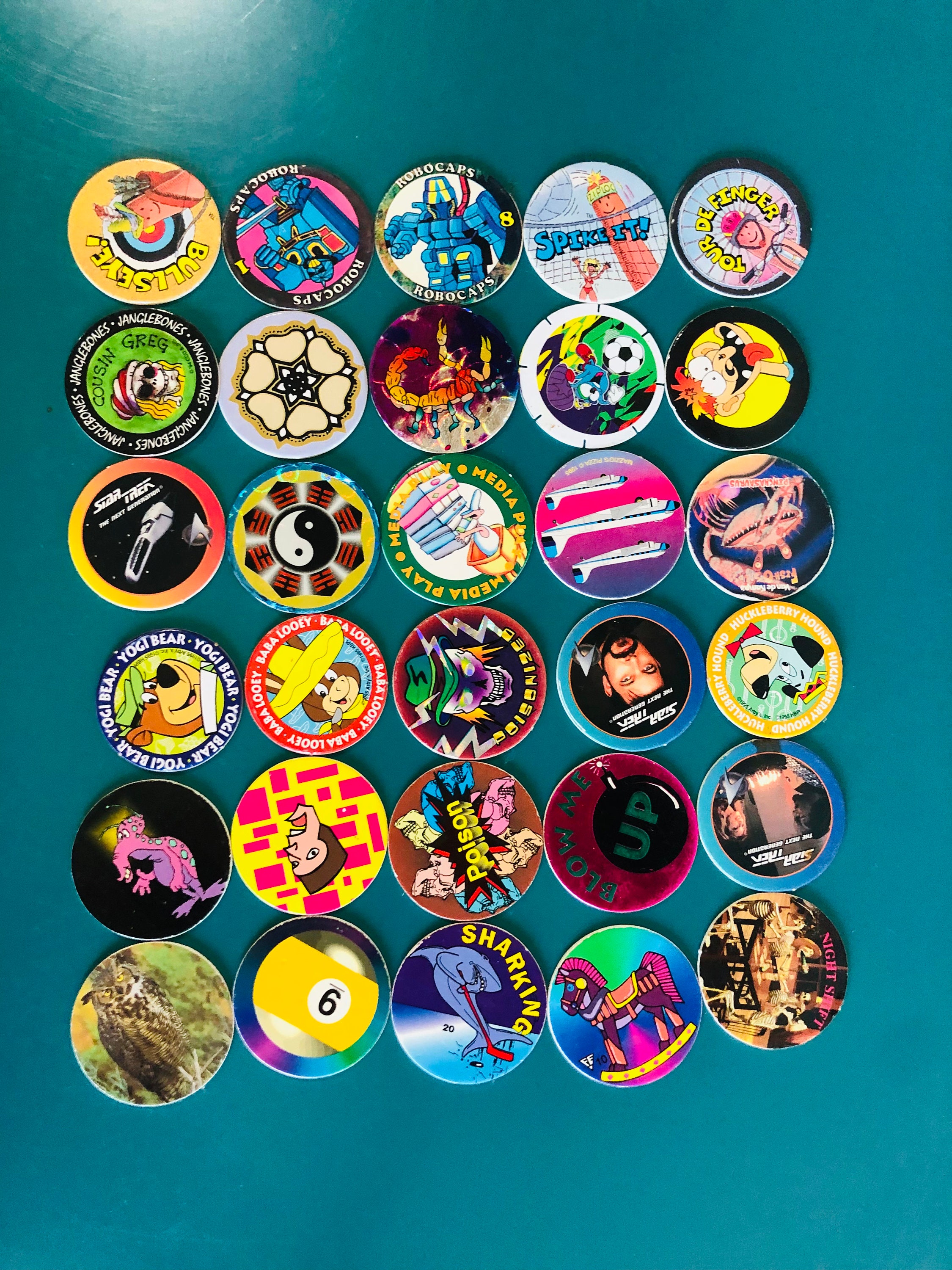 50 Authentic Vintage 1990s Pogs | Original Milk Caps Lot | 90s Toys ...