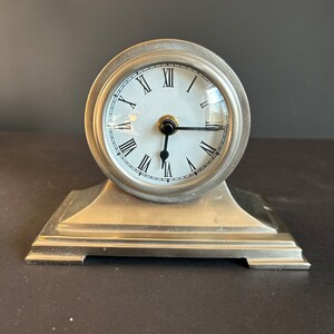 Classic Pewter-style Small Mantel Clock Battery Operated, Reliable ...