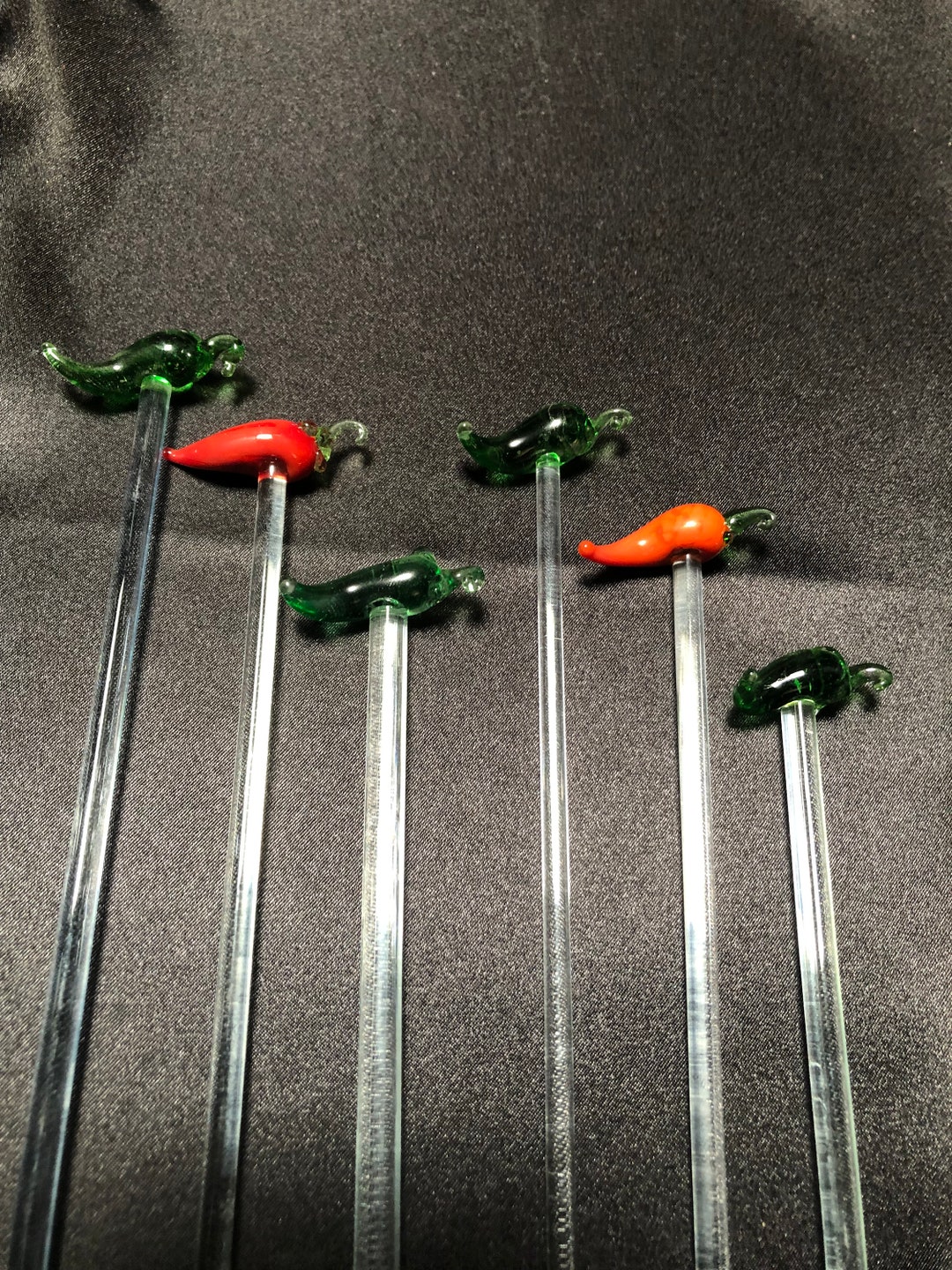Vintage Red and Green Chile Stir Sticks Hand Blown Glass - Etsy