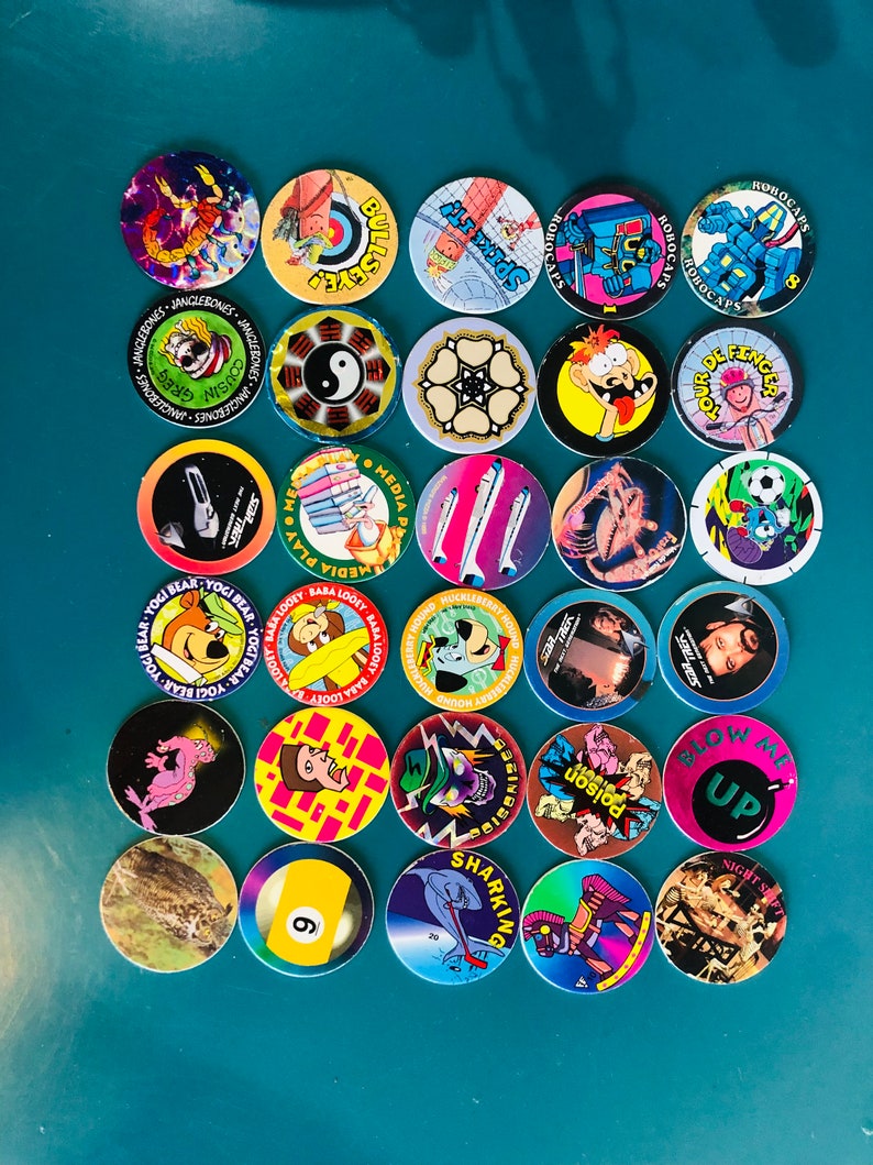 50 Authentic Vintage 1990s Pogs | Original Milk Caps Lot | 90s Toys ...
