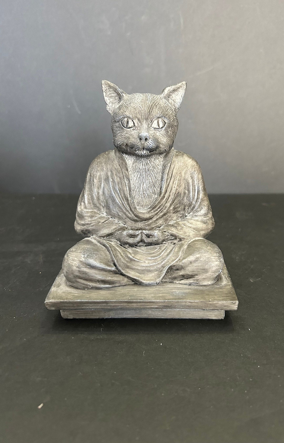 Cat Buddha, Yoga Figurine, Yogi, Cat Sculpture, Mantle Decor, Cat Lover ...