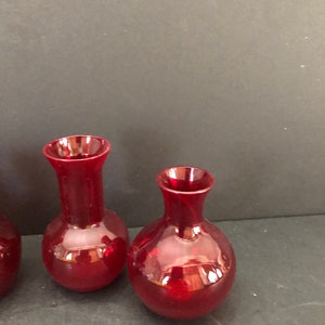 Ruby Red Glass Small Bud Vases Set of 5 - Etsy