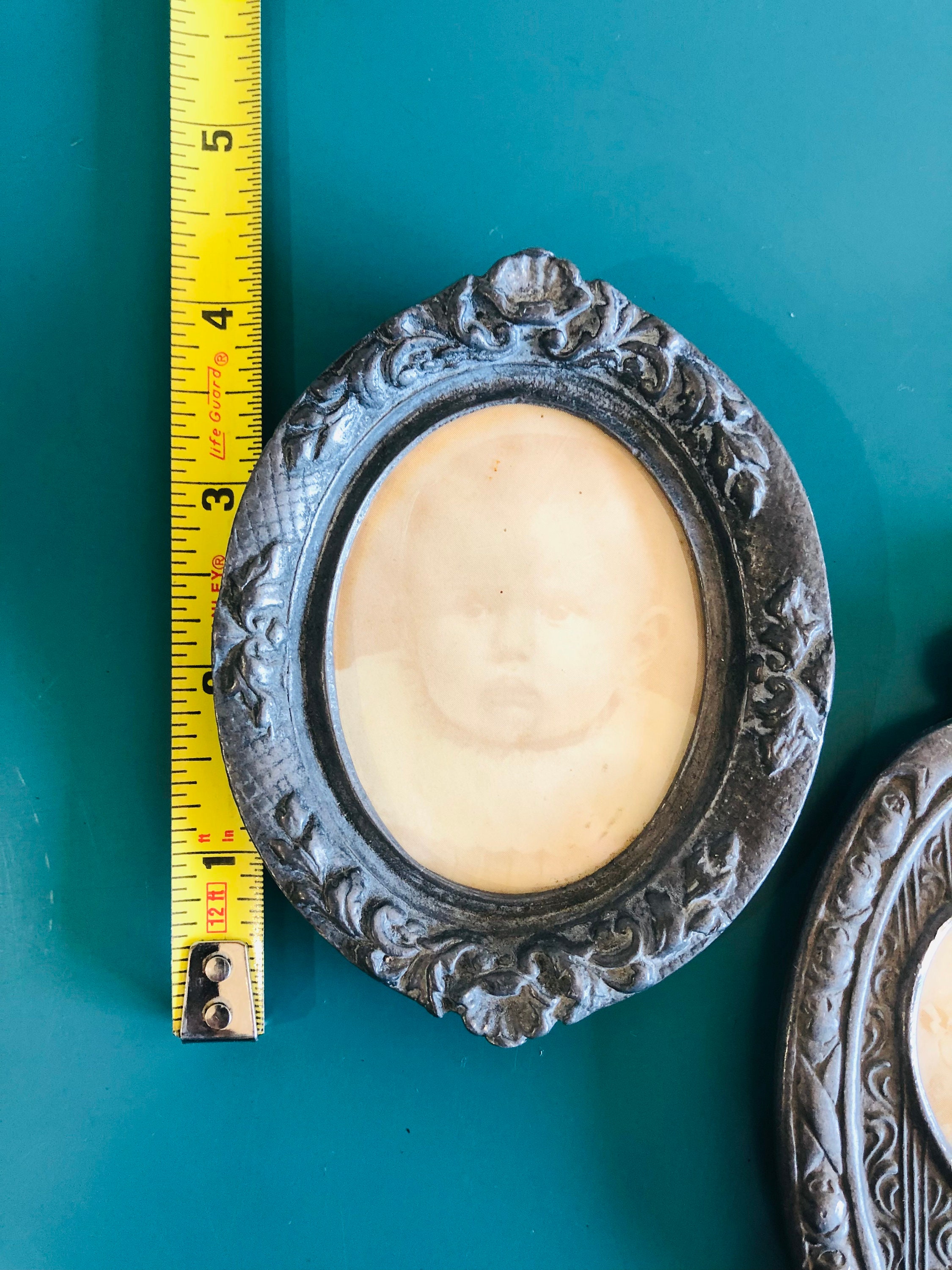 Two Antique Small Solid Metal Photo Frames 2 Included West - Etsy