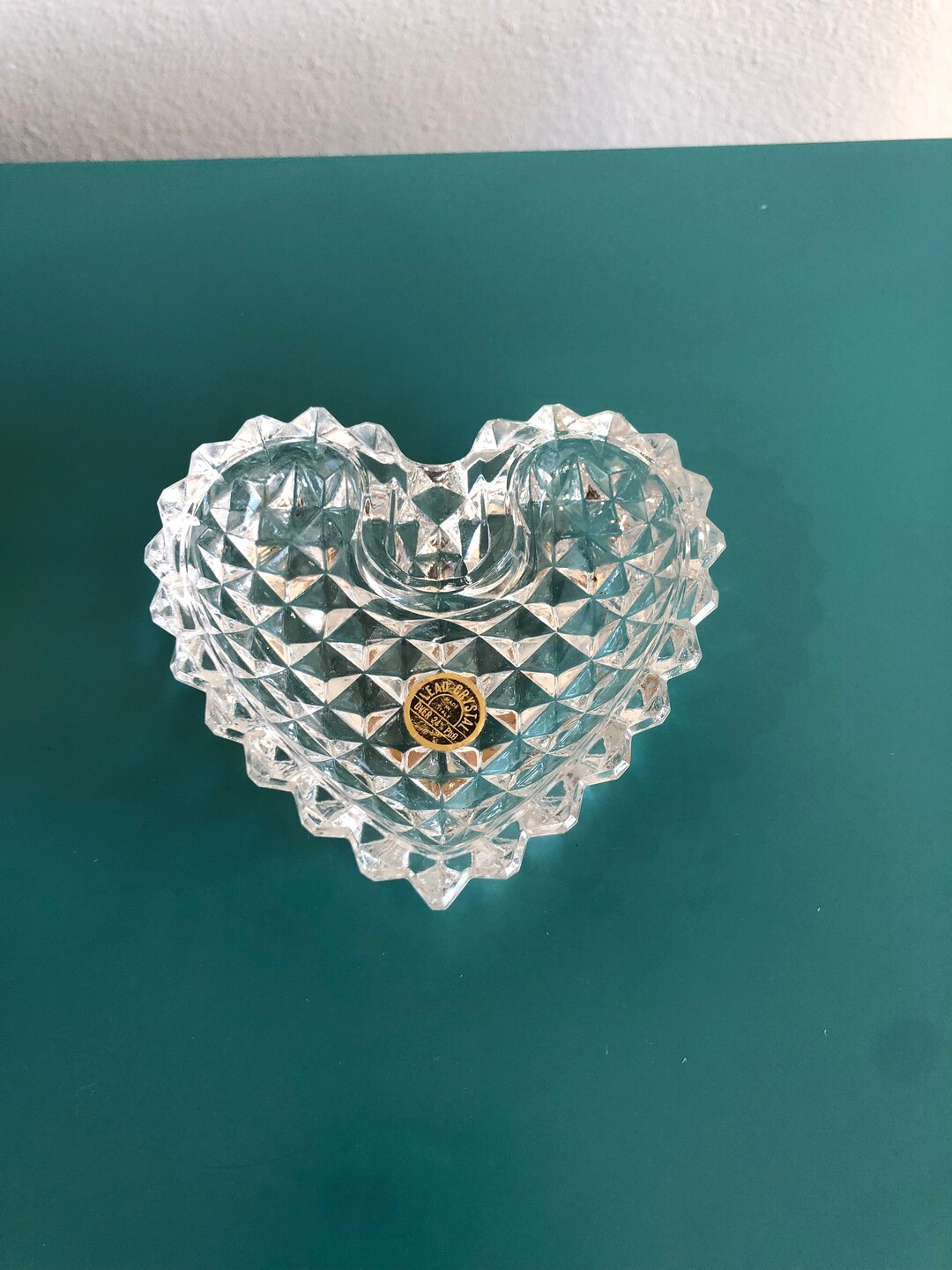 Vintage Heart Shaped Ashtray Crystal - Etsy