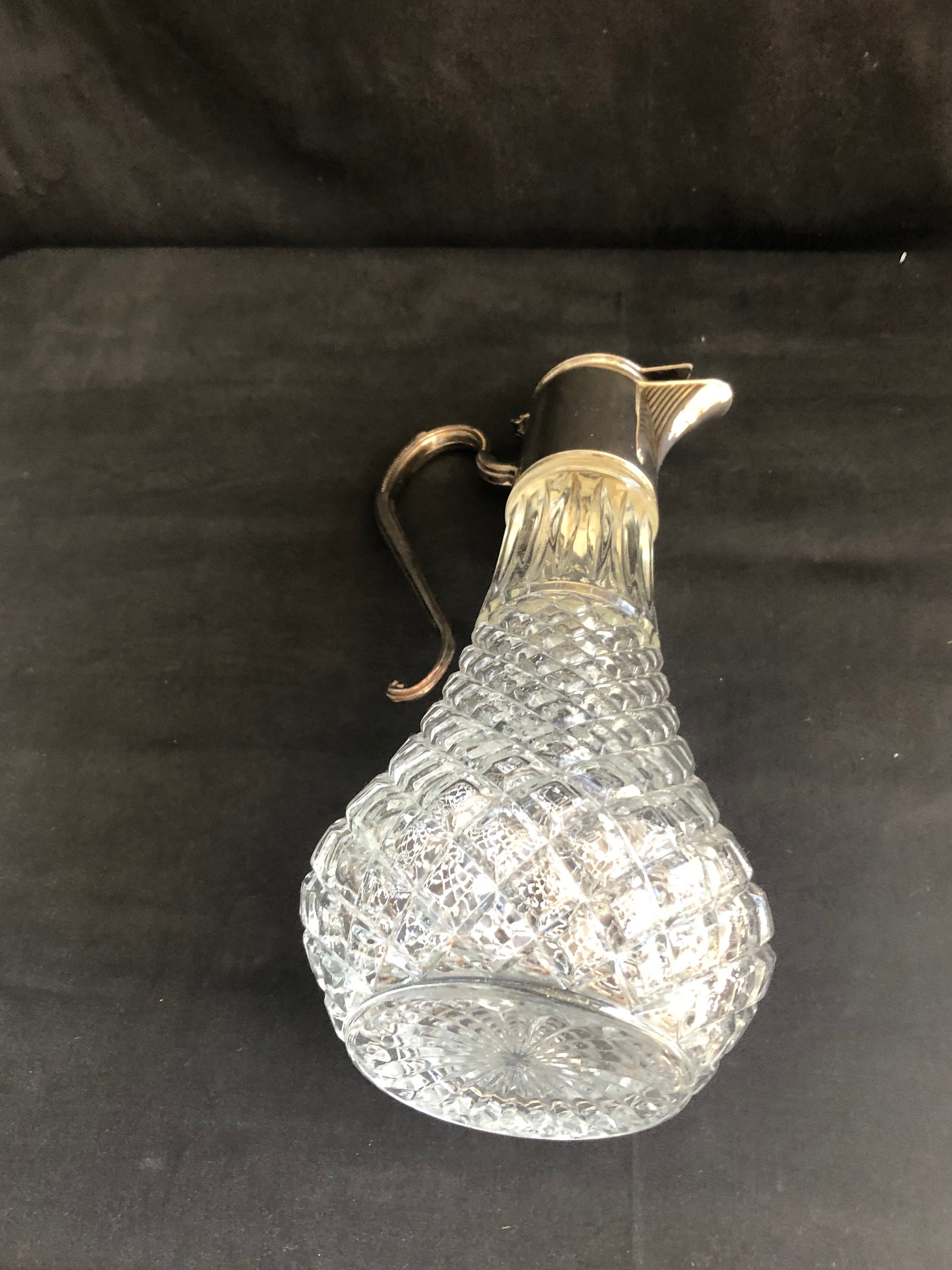 Vintage Crystal Carafe With Metal Lid Party Decor - Etsy