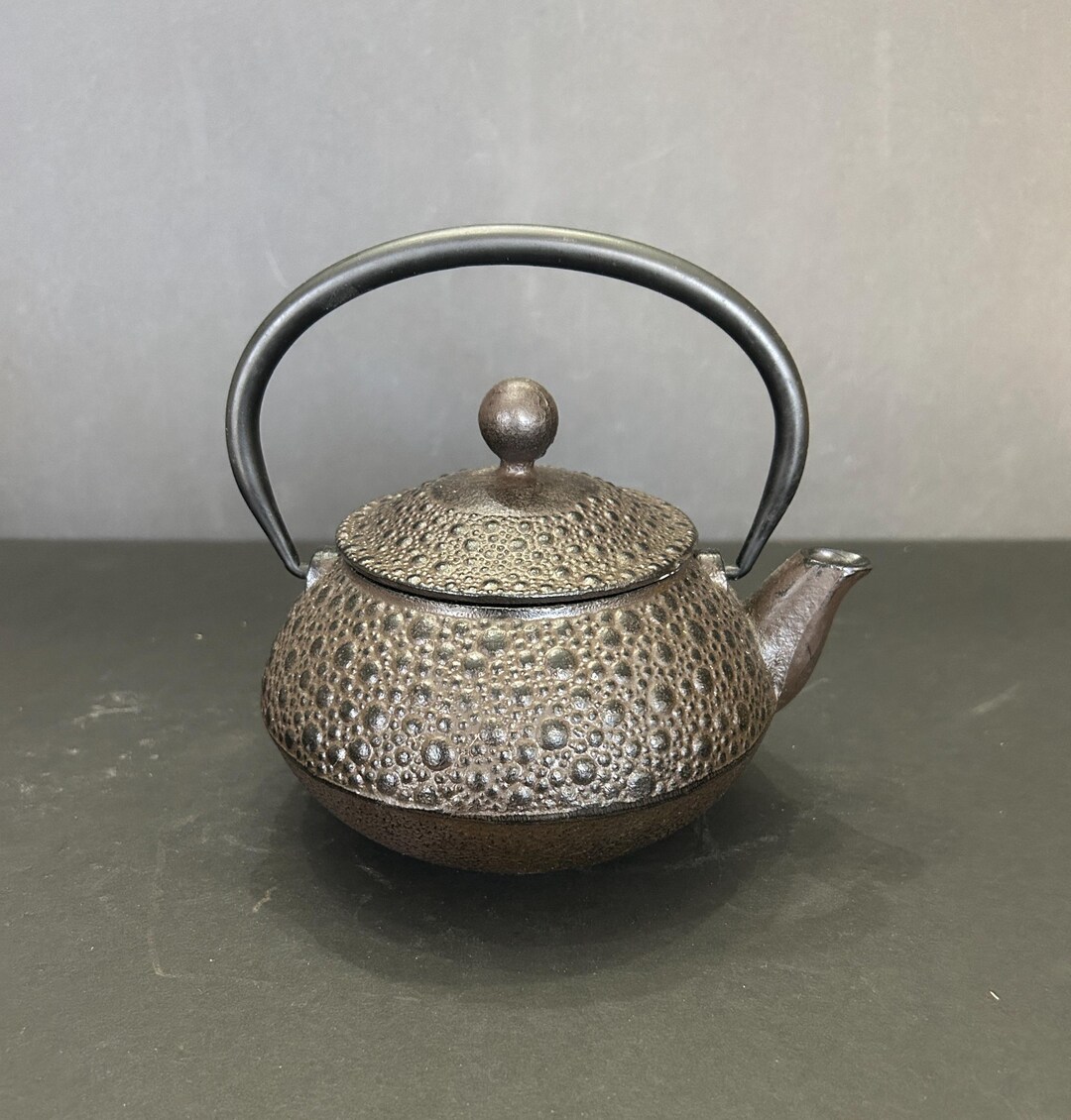 Vintage Japanese Iwachu Ironware Teapot Tetsubin Ironware Black Hobnail Design Retired With ...