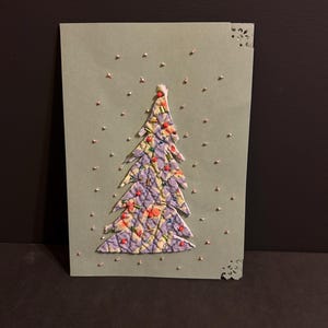 Handmade Quilted Christmas Tree Card: Unique Holiday Greeting - Etsy