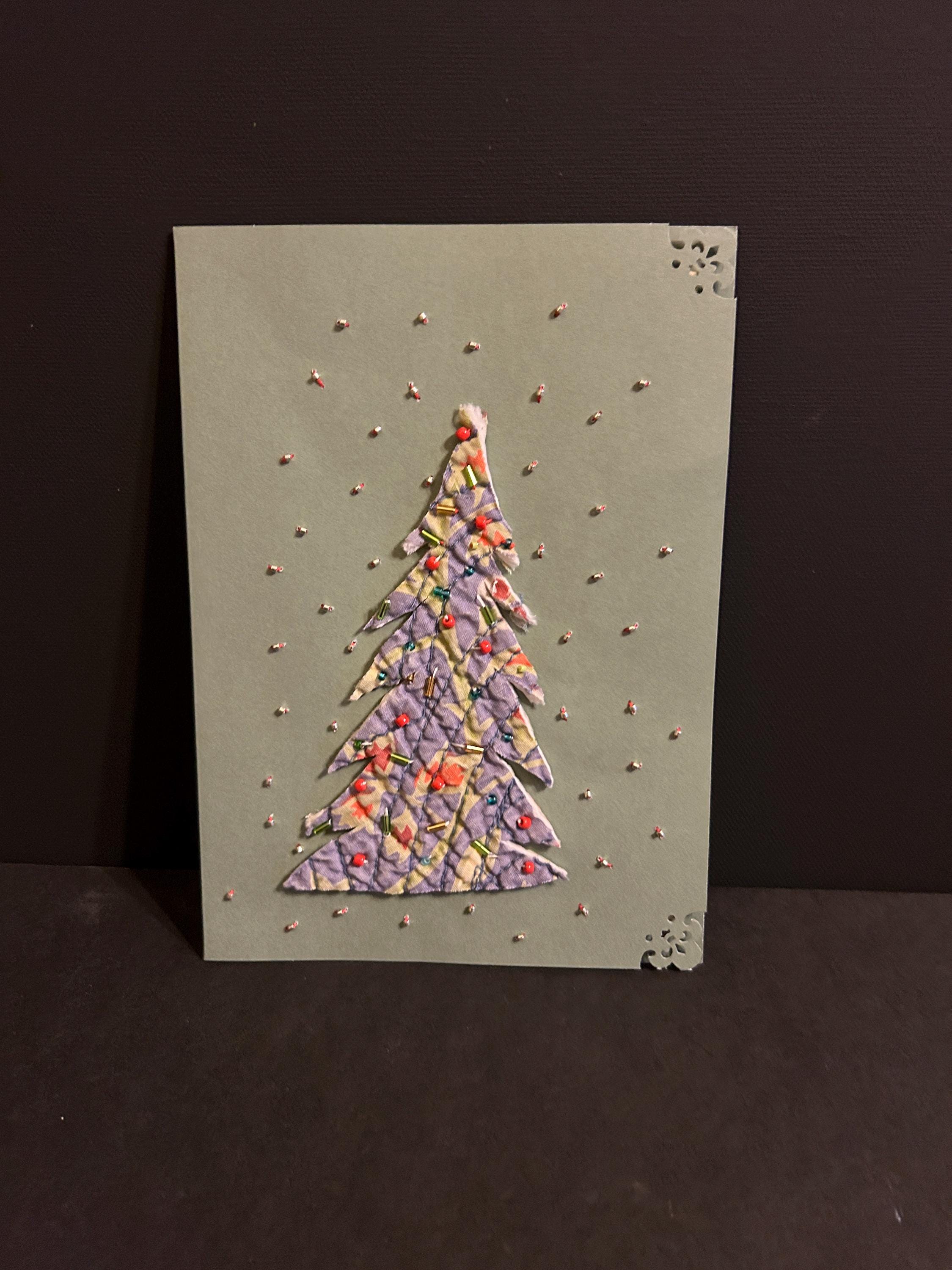 Handmade Quilted Christmas Tree Card: Unique Holiday Greeting - Etsy