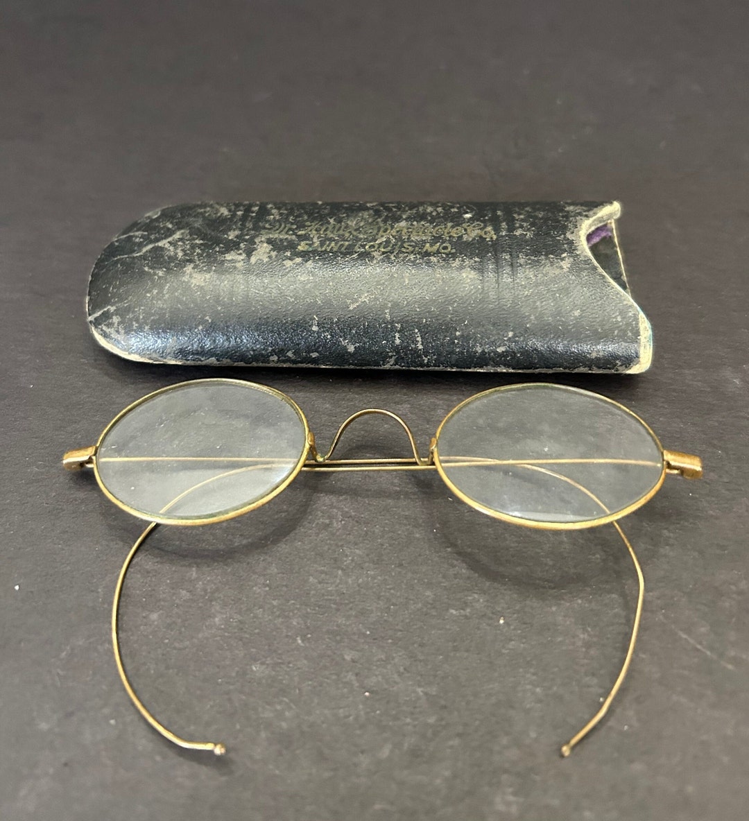 Vintage Spectacles Eyeglasses With Wire Bridge Wire Rim Wrap Around ...