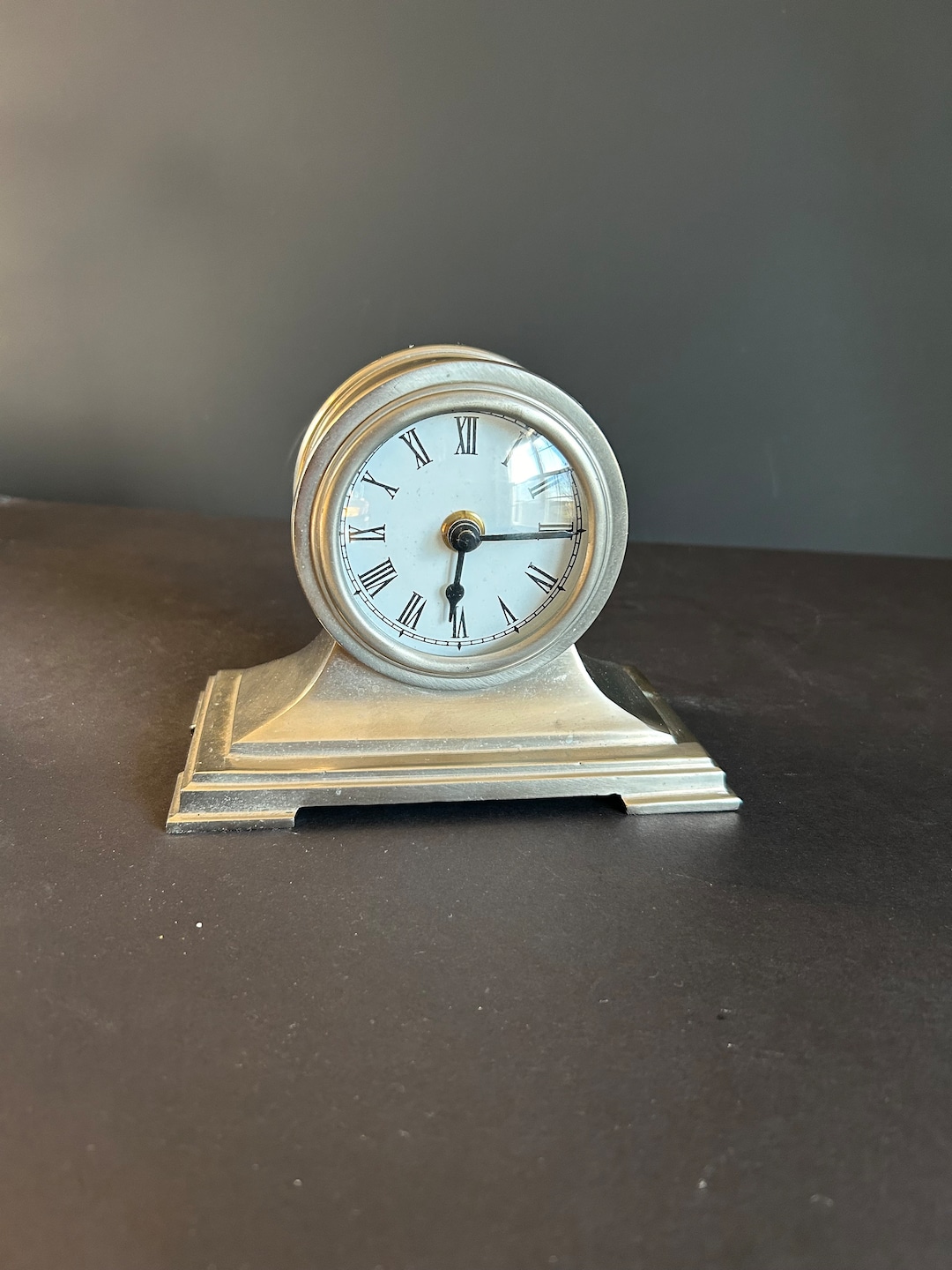 Classic Pewter-style Small Mantel Clock - Battery Operated, Reliable ...